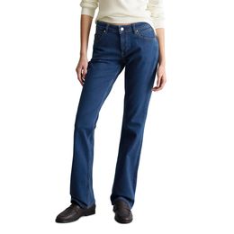 Marc O'Polo Bootcut-Jeans MARC O'POLO DENIM "aus Organic Cotton-Mix-Stretch", Damen, Gr. 29, L&auml;nge 32, bright blau, Obermaterial: 95% Baumwolle, 4% Polyester, 1% Elasthan, unifarben, bootcut fit normal, Jeans