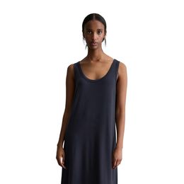 Marc O'Polo Jerseykleid MARC O'POLO DENIM "aus flie&szlig;endem Viskose-Stretch", Damen, Gr. M, Normalgr&ouml;&szlig;en, blau depths, Obermaterial: 97% Viskose, 3% Elasthan, unifarben, relaxed fit lang, Rundhals, Zierb&uuml;ndchen, Kleider Jerseykleid