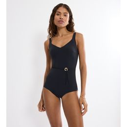 Badeanzug Triumph "Summer Twist OP 05", Damen, Gr. 42, Cup D, schwarz, Microfaser, Obermaterial: 77% Polyamid, 23% Elasthan, Badeanz&uuml;ge Badeanzug, Eleganz und Komfort