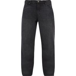 Bequeme Jeans Urban Classics "Urban Classics Herren Heavy Ounce Straight Fit Zipped Jeans", Herren, Gr. 28, Normalgr&ouml;&szlig;en, schwarzwashed, 100% Baumwolle, unifarben, Jeans