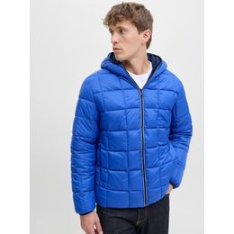 Jack & Jones Outdoorjacke JACK & JONES "JJEBROOK REVERSIBLE JACKET SN", Gr. XS, blau (sky captain), Web, Obermaterial: 100% Polyester, unifarben, regular fit, hoch geschlossener Ausschnitt, B&uuml;ndchen, Jacken Outdoorjacke