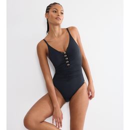 Badeanzug Triumph "Summer Twist OP 04", Damen, Gr. 42, Cup E, schwarz, Microfaser, Obermaterial: 77% Polyamid, 23% Elasthan, Badeanz&uuml;ge Badeanzug, Eleganz und Komfort