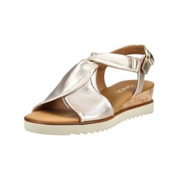 Riemchensandale Gabor COMFORT "Gabor Comfort Sandalen Glattleder", Damen, Gr. 39, puder, Glattleder, Schuhe Riemchensandale