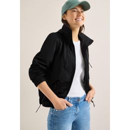 Windbreaker Cecil, Damen, Gr. M (40), schwarz, Stoff, Obermaterial: 100% Polyester; Futter: 100% Polyester, unifarben, comfort fit normal, hoch geschlossener Ausschnitt, elastischer Bund, Jacken Windbreaker, mit Stehkragen