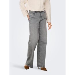 Jacqueline de Yong Jdy Damen JDY High-waist-Jeans &raquo;JDYFELINA-FINA HW WIDE JNS LT GREY DNM&laquo; blau XL (42), L&auml;nge 32