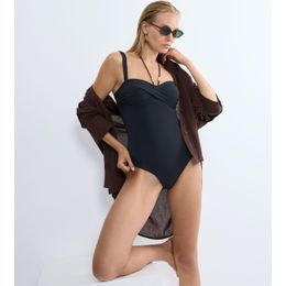 Badeanzug Triumph "Summer Twist OPD 01", Damen, Gr. 38, Cup C, schwarz, Microfaser, Obermaterial: 77% Polyamid, 23% Elasthan, Badeanz&uuml;ge Badeanzug, Eleganz und Komfort