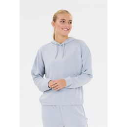 ENDURANCE ATHLECIA Kapuzensweatshirt ATHLECIA "NAMIER W", Damen, Gr. 42, hellblau, 51% Polyester, 44% Modal, 5% Elasthan, unifarben, kurz, ohne Ausschnitt, Sweatshirts, mit hohem Modal-Anteil