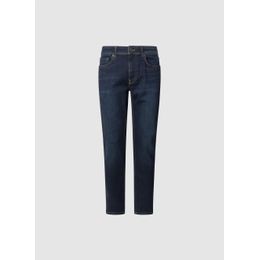 Tapered-fit-Jeans Pepe Jeans "STANLEY", Damen, Gr. 31, L&auml;nge 34, blau (tiefblau), Denim/Jeans, Obermaterial: 83% Baumwolle, 12% Viskose, 4% Elastomultiester, 1% Elasthan, gerade, unten schmal, Jeans, Ziern&auml;hte an den Ges&auml;&szlig;taschen