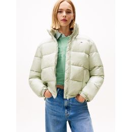 Steppjacke Tommy Jeans "TJW PCKBL HOOD ESS PUFFER EXT", Damen, Gr. L (40), gr&uuml;n (misty sage), Web, Obermaterial: 100% Nylon, leicht gl&auml;nzend, unifarben, regular fit, Jacken Steppjacke