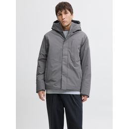 Jack & Jones Outdoorjacke JACK & JONES "JJEKEEN JACKET AW25 SN", Herren, Gr. XXL, castlerock, Web, Obermaterial: 100% Polyester, unifarben, regular fit h&uuml;ftbedeckend, hoch geschlossener Ausschnitt, B&uuml;ndchen, Jacken Outdoorjacke