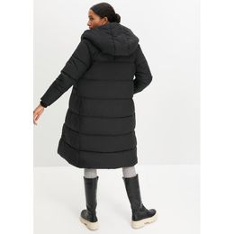 bonprix Damen bonprix Steppmantel mit dicker Wattierung, mit Kapuze, Oversize-Passform schwarz 50
