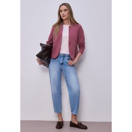 Street One Damen Sweatblazerschwarz clouded blush, Gr. 44, unifarben, Jersey, 71% Polyester, 26% Viskose, 3% Elasthan, Blazer, Jersey