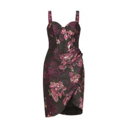 Lily & Lionel Midikleid LILY AND LIONEL "Derry Floral Lurex Jacquard Midi Dress Damen", Damen, Gr. 42, Normalgr&ouml;&szlig;en, schwarz, 100% Polyester, Kleider Midikleid