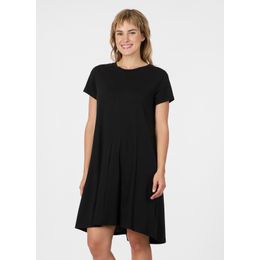 Jerseykleid Ragwear "CHICKIE", Damen, Gr. L, N-Gr, schwarz, Jersey, Obermaterial: 50% Baumwolle, 50% Modal, unifarben, kniefrei, Rundhals, Kleider Jerseykleid, Flie&szlig;ende Baumwoll-Modal-Mischung mit Eingrifftaschen