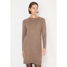 Midikleid Cecil, Damen, Gr. L (42), US-Gr&ouml;&szlig;en, urban taupe melange, Stoff, 33% Polyester, 31% Polyacryl, 24% Baumwolle, 12% Nylon, unifarben, normal kniefrei, Rundhals, Rippb&uuml;ndchen, Kleider Midikleid, soft und trageangenehm