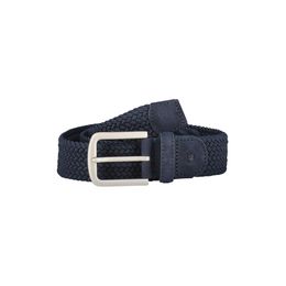 Flechtg&uuml;rtel Lerros "Elastischer Flechtg&uuml;rtel mit Lederapplikationen", Herren, Gr. 110, classic navy, Materialmix, G&uuml;rtel