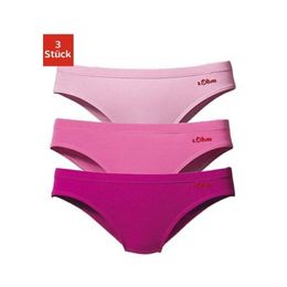 s.Oliver Damen s.Oliver Bikinislip 3er-Pack, aus elastischer Baumwoll-Qualit&auml;t rosa 32/34 (S)