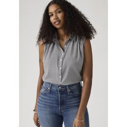 Levi's Blusentop LEVI'S, Damen, Gr. M (38), patricia check anthrazit night, Web, Obermaterial: 55% Baumwolle, 45% Viskose, normal h&uuml;ftlang, Blusen Blusentop, Figurumspielende Passform
