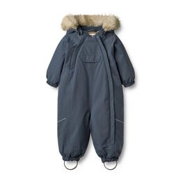 Schneeoverall Wheat "Snowsuit Nickie", M&auml;dchen, Gr. 86, N-Gr, bunt (graublau), Obermaterial: 100% Nylon, unifarben, normal, Overalls, wasserdicht, atmungsaktiv und leicht wattiert
