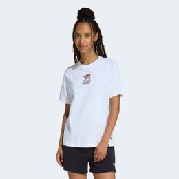 T-Shirt adidas Sportswear "MINI EMBROIDERY GRAPHIC", Damen, Gr. M, wei&szlig;, Obermaterial: 100% Baumwolle, Shirts T-Shirt
