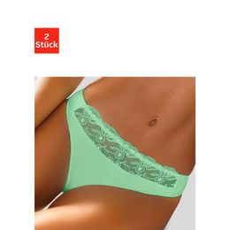 Nuance Damen Slip Packung, 2 Stk. mit sch&ouml;ner Stickereispitze gr&uuml;n 36/38, 2 Stk.