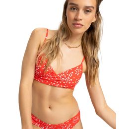 Roxy Damen Bandeau-Bikini-Top "Pt Beach Classics"poppy rot dancing ditsy swim, Gr. XL, Obermaterial: 85% Microfaser, 15% Elasthan;, Bikini-Oberteile
