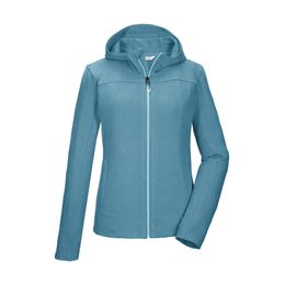 Fleecejacke Killtec "KOS 49 WMN FLC JCKT", Damen, Gr. 46, blau, Obermaterial: 90% Polyester, 10% Elasthan, Jacken Fleecejacke, Fleecejacke mit Kapuze, Kinnschutz und Eingrifftaschen