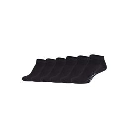 Sneakersocken Mustang "Socken Casual Organic Cotton Sneaker 6-Pack 6er Pack", Damen, Gr. 35-38, schwarz, Obermaterial: 73% Baumwolle CO. 23% Polyester PES. 2% Polyamid PA. 2% Elasthan EL., Socken Sneakersocken