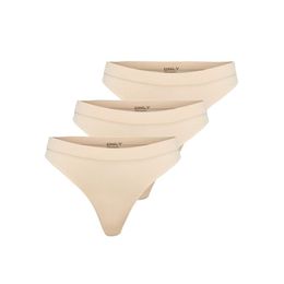 Only Damen Only T-String &raquo;ONLVICKY RIB S-LESS THONG 3-PK NOOS&laquo; Packung, 3 Stk. M, 3 Stk.