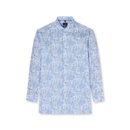 Businesshemd OLYMP "OLYMP Luxor, comfort fit - big, New Kent", Herren, Gr. 46, Normaler Arm, bleu, 100% Baumwolle, Hemden
