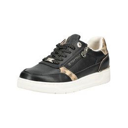 Sneaker Tom Tailor "Tom Tailor Sneaker Lederimitat/Textil", Damen, Gr. 39, schwarz, Lederimitat, Textil, Schuhe Sneaker