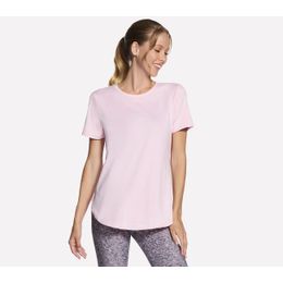 Funktionsshirt Skechers "Tunic Tee", Damen, Gr. XL (46/48), pink sugar, Jersey, Obermaterial: 91% Polyester, 9% Elasthan, Rundhals, Shirts Funktionsshirt