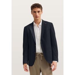 Sakko Bugatti "Jersey-Artikel", Herren, Gr. 50, 390, marine, 65% Polyester, 24% Viskose, 8% Polyamid, 3% Elasthan, unifarben, regular fit, Sakkos Sakko, mit Stretch Funktion