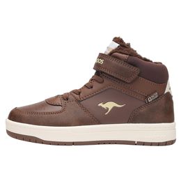 Sneaker Kangaroos "K-CP Bound Mid EV", M&auml;dchen, Gr. 30, schwarz (slate schwarz, blond wood), Synthetik, Schuhe Sneaker, Wasserabweisend, Warmfutter,Winterschuhe, Schn&uuml;rboots, Sneakerboots