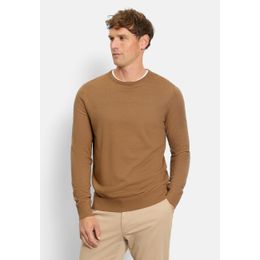 Strickpullover OLYMP "OLYMP Casual Strick", Herren, Gr. XXL, nougat, 85% Schurwolle, 15% Seide, Pullover Strickpullover