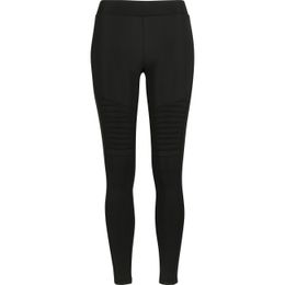 Leggings Urban Classics "Urban Classics Damen Ladies Tech Biker Leggings", Damen, Gr. S, US-Gr&ouml;&szlig;en, schwarz, 80% Polyamid, 20% Elasthan, unifarben, skinny fit, Hosen Leggings
