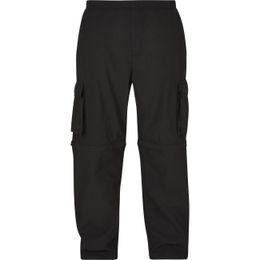 Cargohose Urban Classics "Urban Classics Herren Zip Away Pants", Herren, Gr. XXL, US-Gr&ouml;&szlig;en, schwarz, 100% Baumwolle, unifarben, relaxed fit, Hosen Cargohose