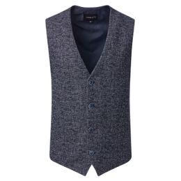 Anzugweste Venti "Venti Anzugweste uni", Herren, Gr. 52, graues mittelblau, 61% Polyester, 38% Baumwolle, 1% Elasthan, Westen Anzugweste