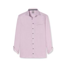 Businesshemd OLYMP "OLYMP Luxor, comfort fit, New Kent", Herren, Gr. 39, Normaler Arm, mauve, 100% Baumwolle, Hemden