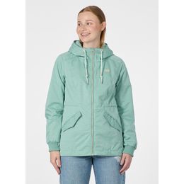 Parka Ragwear "DOWEY", Damen, Gr. L, mint, Web, Obermaterial: 100% Polyester, unifarben, Po-bedeckend, Jacken Parka, Wasserabweisend mit Taillenkordel und Pattentaschen