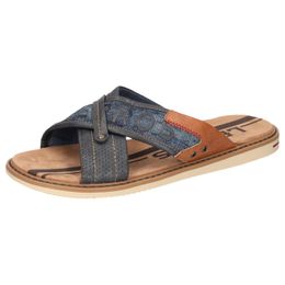 Pantolette Lerros, Herren, Gr. 43, navy kombiniert, Lederimitat, Schuhe Pantolette, Sommerschuh, Strandschuh, Schlappen zum Schlupfen
