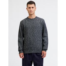 Jack & Jones Strickpullover JACK & JONES "JPRBLAWILSON KNIT CREW NECK", Herren, Gr. L, night sky detail:melange, Strick, Obermaterial: 64% Polyester, 30% Polyacryl, 6% Wolle, meliert, regular fit, Rundhals, Rippb&uuml;ndchen, Pullover Strickpullover