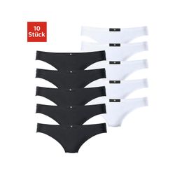 H.I.S. H.I.S Damen String 10er-Pack, aus elastischer Baumwoll-Qualit&auml;t schwarz-wei&szlig; 38