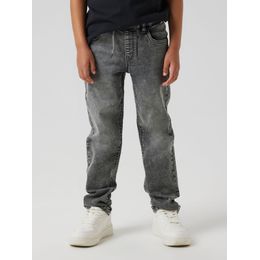 Slim-fit-Jeans name it "NKMRYAN SLIM SWE JEANS 5225-TH NOOS", Jungen, Gr. 122, N-Gr, blau (medium grau denim), Denim/Jeans, Obermaterial: 70% Baumwolle, 27% Polyester, 3% Elasthan, leichte Abriebeffekte, slim fit lang, Jeans Slim-fit-Jeans