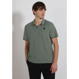 Poloshirt Street One MEN, Damen, Gr. L (42), dusty mint, Web, 50% Baumwolle, 48% Polyester, 2% Elasthan, unifarben, normal normal, hoch geschlossener Ausschnitt, abgesteppt, Shirts, im soften Baumwoll-Mix