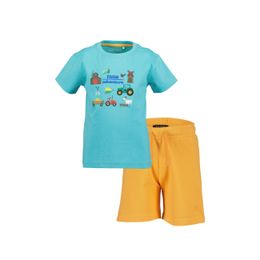 Shirt & Shorts Blue Seven, Jungen, Gr. 128, lagune, Jersey, Obermaterial: 100% Baumwolle, bedruckt, KOB Set-Artikel