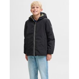 Jack & Jones Outdoorjacke JACK & JONES JUNIOR "JJEBROOK REVERSIBLE JACKET SN JNR", Jungen, Gr. 176, schwarz detail:olive night, Web, Obermaterial: 100% Polyester, unifarben, regular fit Po-bedeckend, Jacken Outdoorjacke