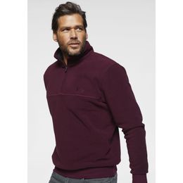 MAN'S WORLD Fleecepullover MAN'S WORLD, Herren, Gr. 5XL (72/74), rot (burgund), Obermaterial: 100% Polyester, normal, Rippb&uuml;ndchen, Sweatshirts Fleecepullover, f&uuml;r die &Uuml;bergangszeit aus Fleece, schnelltrocknend