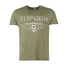 T-Shirt Top Gun "Bling TG20193018", Herren, Gr. 50M, gr&uuml;n (olive), Obermaterial: 100% Baumwolle, Shirts T-Shirt