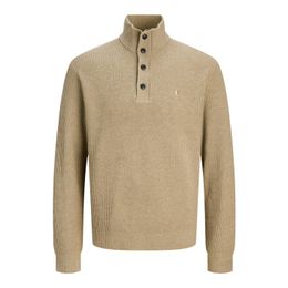 Jack & Jones Strickpullover JACK & JONES "JPRBLURICHARD KNIT HIGH NECK", Herren, Gr. M, tigers eye detail:melange, Strick, Obermaterial: 73% Polyester, 27% Polyacryl, meliert, regular fit, hoch geschlossener Ausschnitt, Rippb&uuml;ndchen, Pullover Strickpullover